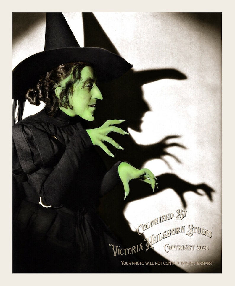 Colorized History Photo Poster Print: Margaret Hamilton as the Wicked ...
