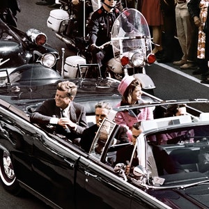 Historical Poster Print: Dallas Motorcade of John F. Kennedy Just ...