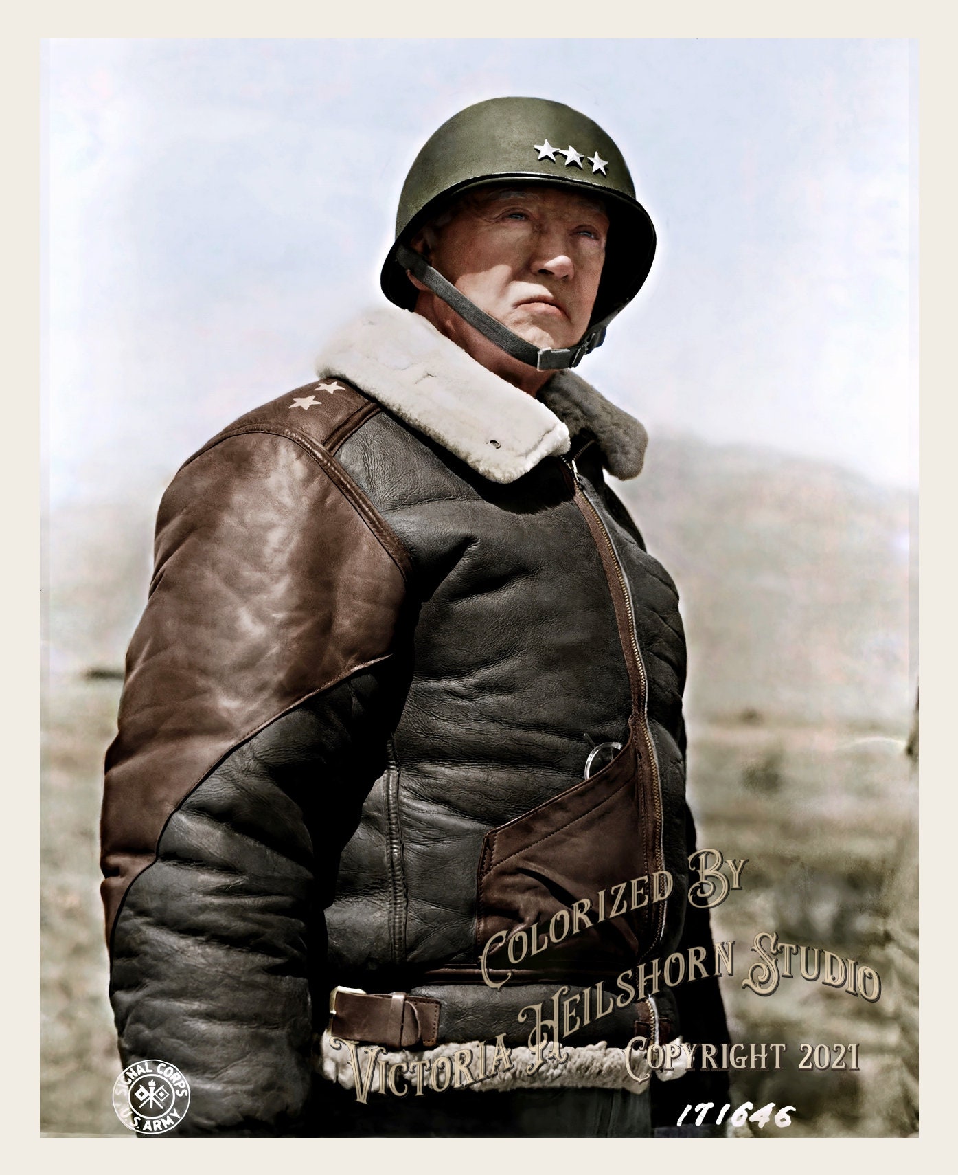 United States Army General George S. Patton Colorized by V. | Etsy
