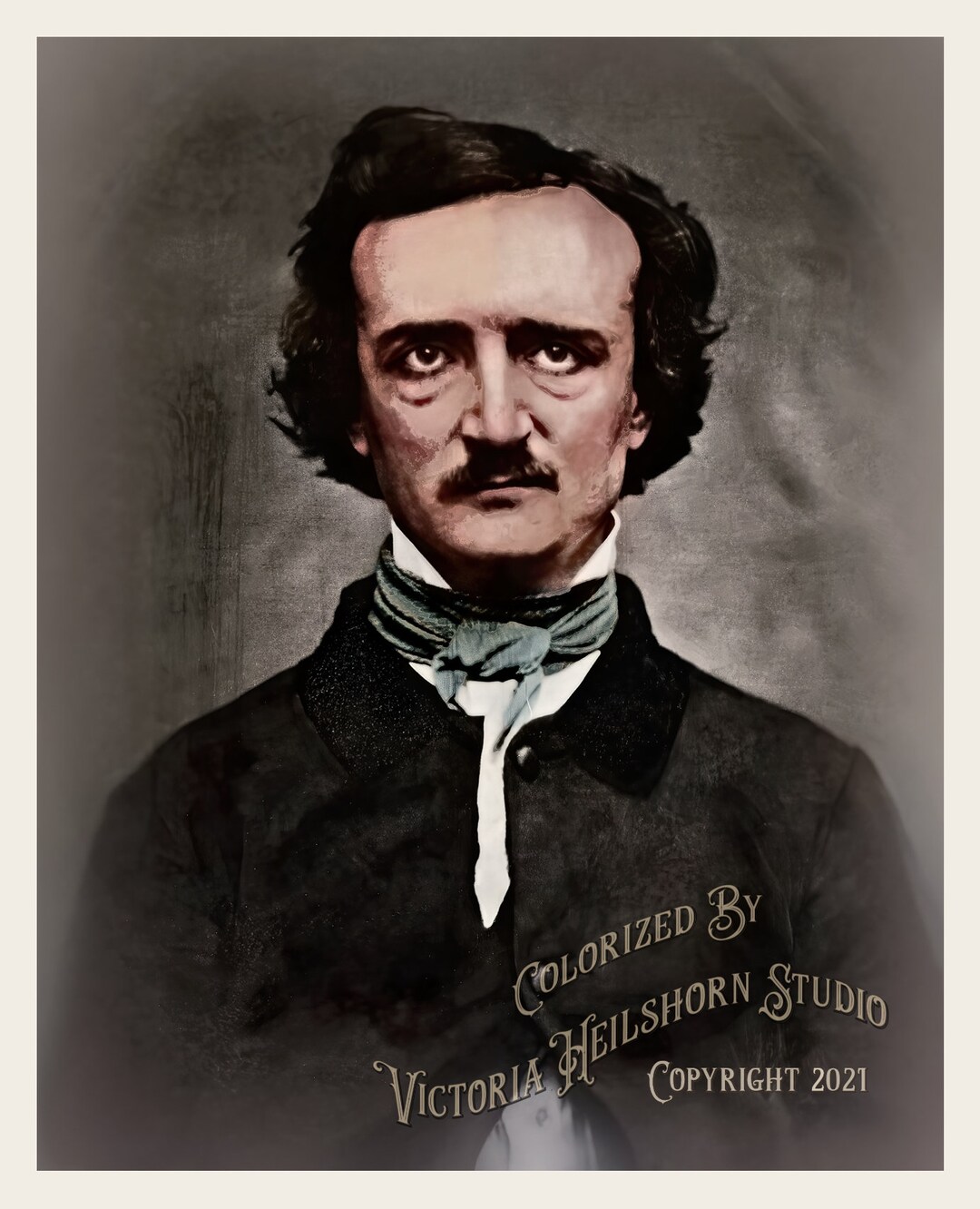 Colorized History Photo: American Writer Edgar Allan Poe - Author of ...
