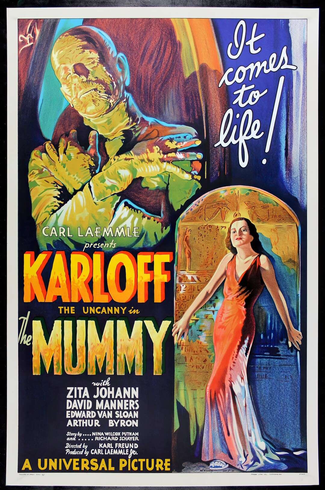 New 24" X 36" Large Vintage Retro Horror Movie Poster - the Mummy ...