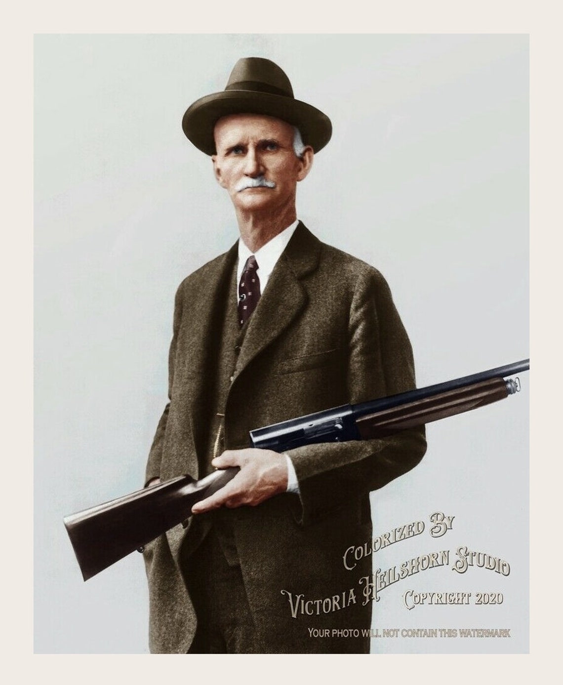 Colorized Photo: John Moses Browning Inventor and Gun / - Etsy