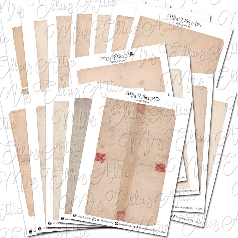 Blank Vintage Papers | 1880s - 1930s Ephemera | Naturally Aged | Junk ...