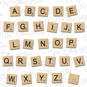 Scrabble Letters | A-Z and Blank | English Point Count | Junk Journal ...