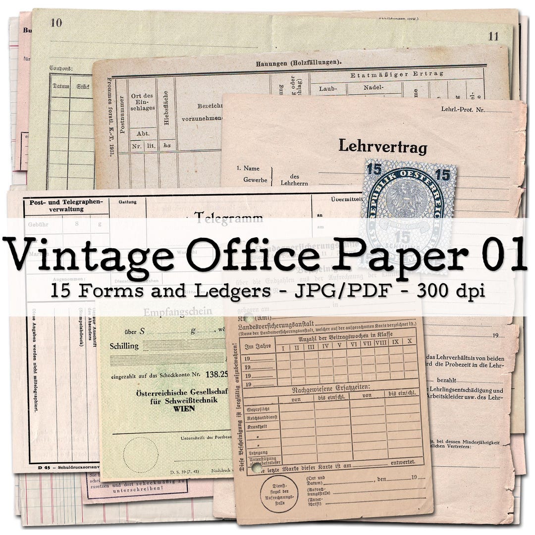 Vintage Office Paper, Part 01 | 1910s - 1970s Ephemera | Forms, Ledgers ...