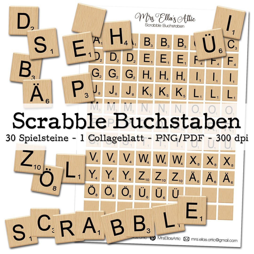 Scrabble Letters | A-Z, Umlauts and Blank | German Point Count | Junk ...