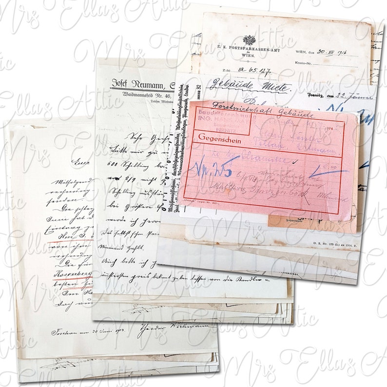 Vintage Paper Stacks | 1900s - 1940s Ephemera | Notes, Invoices, Forms ...