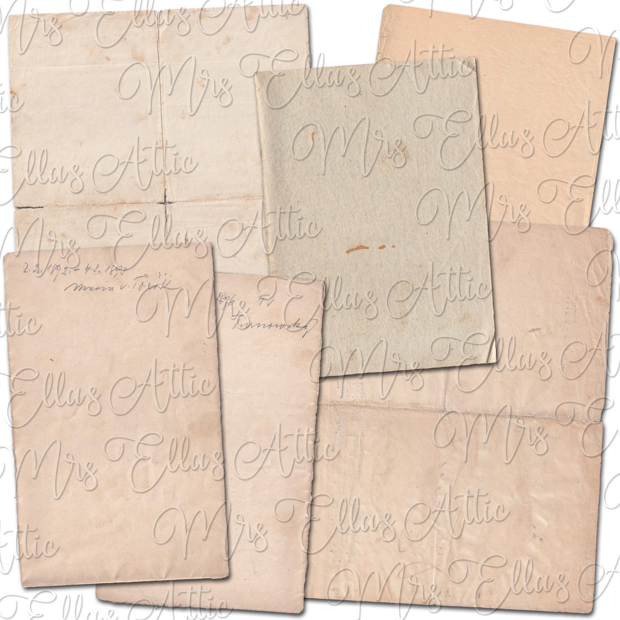 Blank Vintage Papers | 1880s - 1930s Ephemera | Naturally Aged | Junk ...