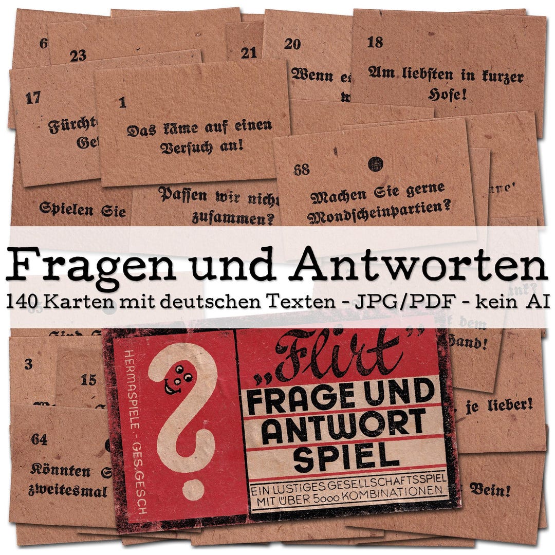 Vintage Cards With Questions and Answers | Party Game | Ephemera 1940s ...