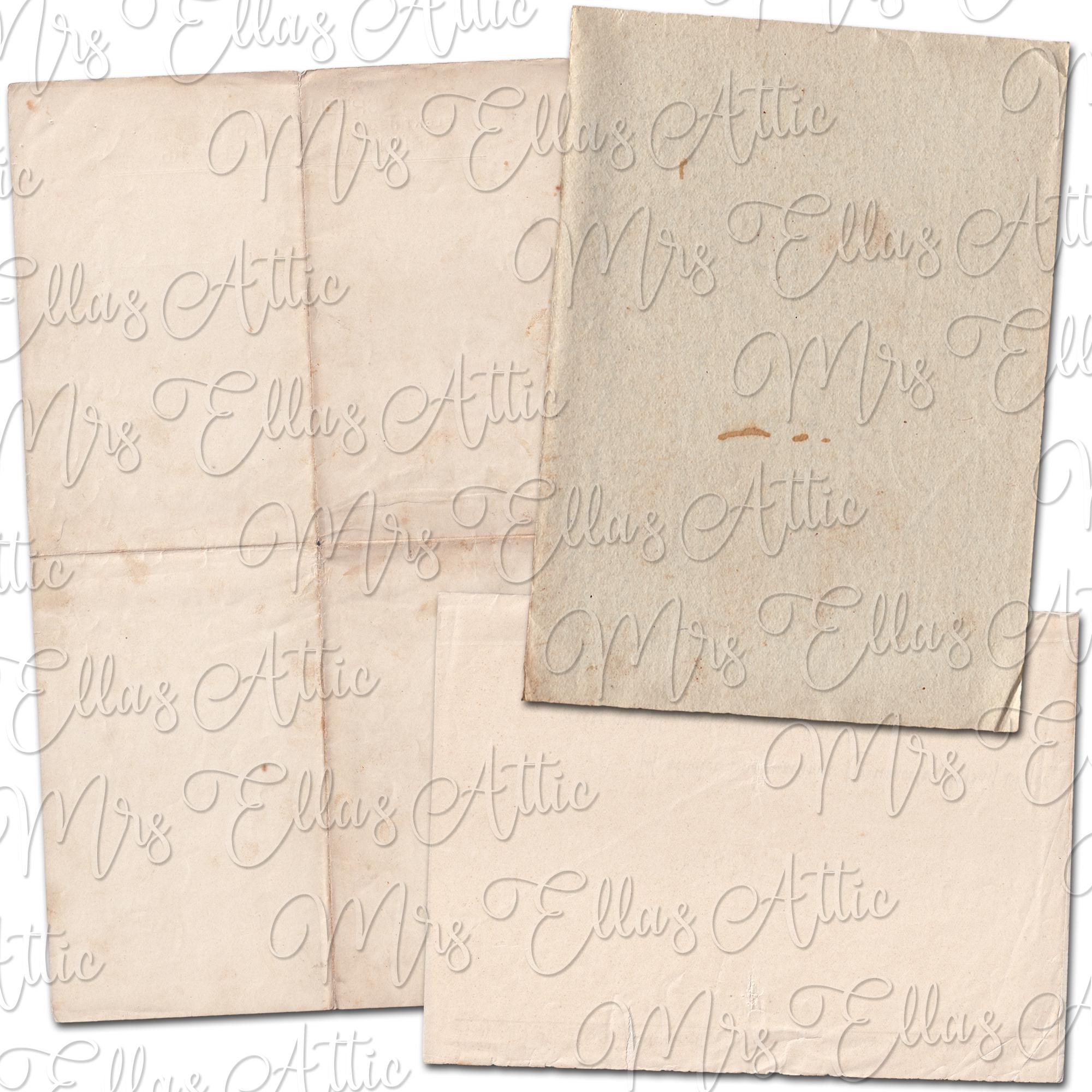 Blank Vintage Papers | 1880s - 1930s Ephemera | Naturally Aged | Junk ...