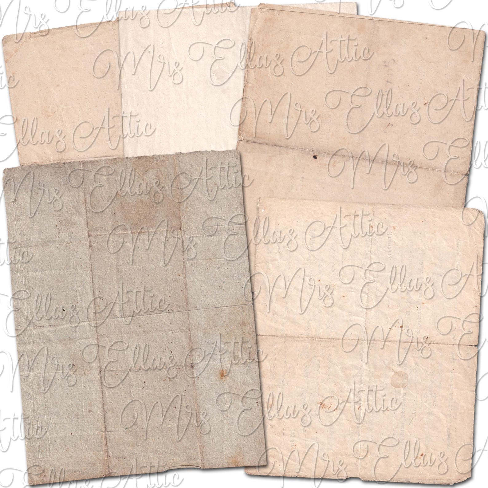 Blank Vintage Papers | 1880s - 1930s Ephemera | Naturally Aged | Junk ...