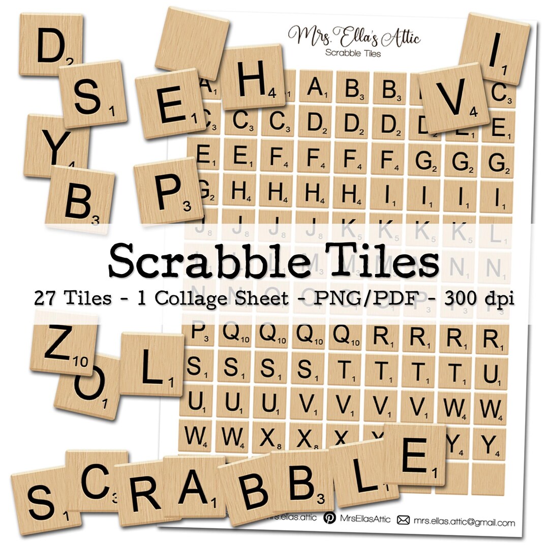 Scrabble Letters | A-Z and Blank | English Point Count | Junk Journal ...