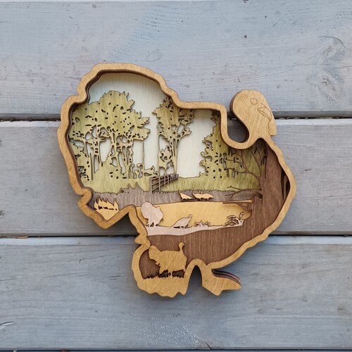 Digital Svg File Glowforge Laser Cut Layered Howling Wolf Etsy Canada