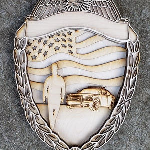 DIGITAL FILE SVG Glowforge Laser Ready File Layered Police Officer Cop ...