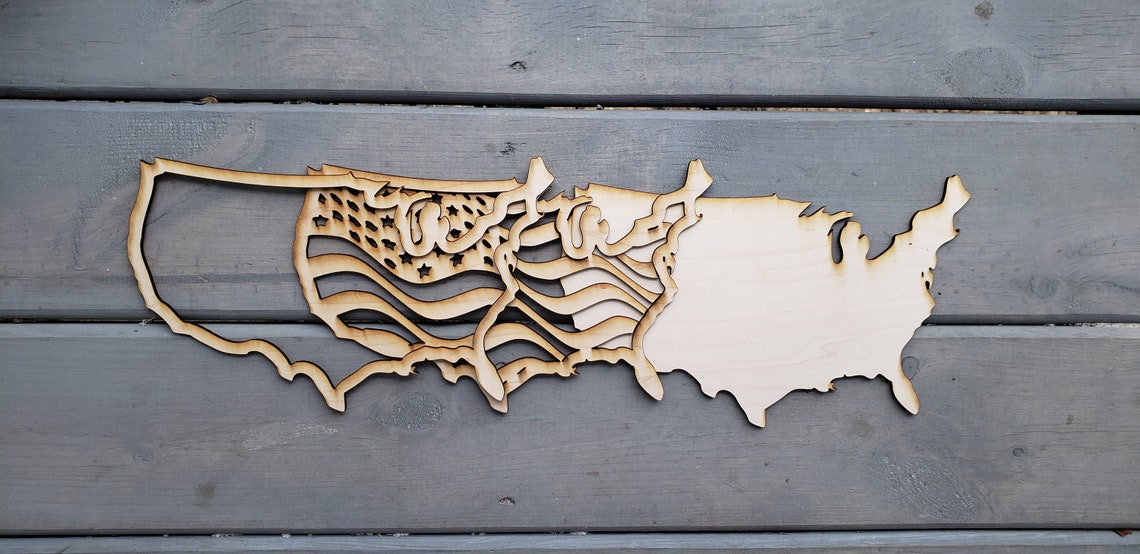 DIGITAL SVG File DXF Glowforge Ready Laser Cut Layered United - Etsy