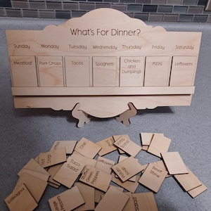DIGITAL SVG FILE Glowforge Laser Cut Weekly Dinner Menu Board - Etsy UK