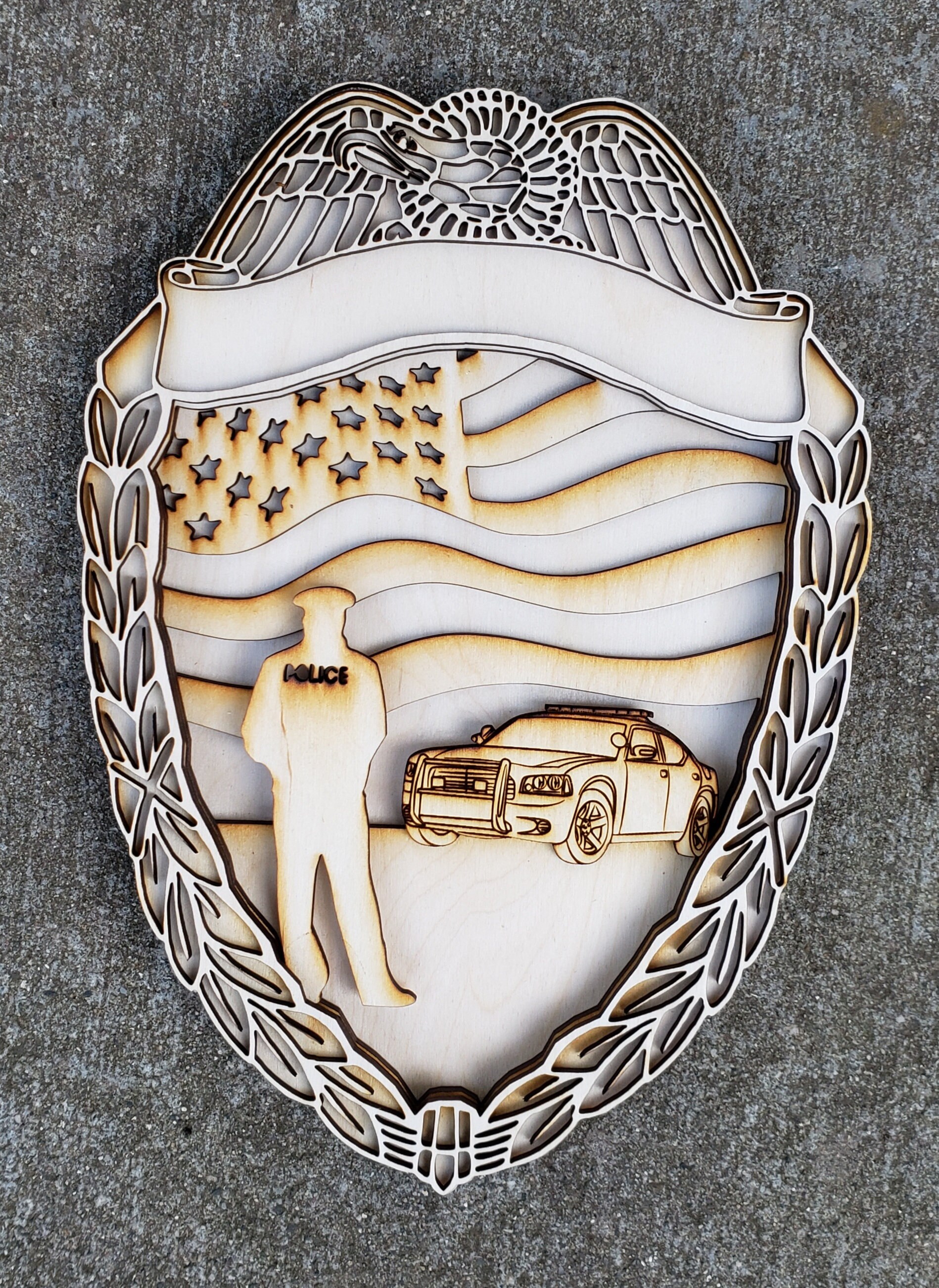 DIGITAL FILE SVG Glowforge Laser Ready File Layered Police Officer Cop ...