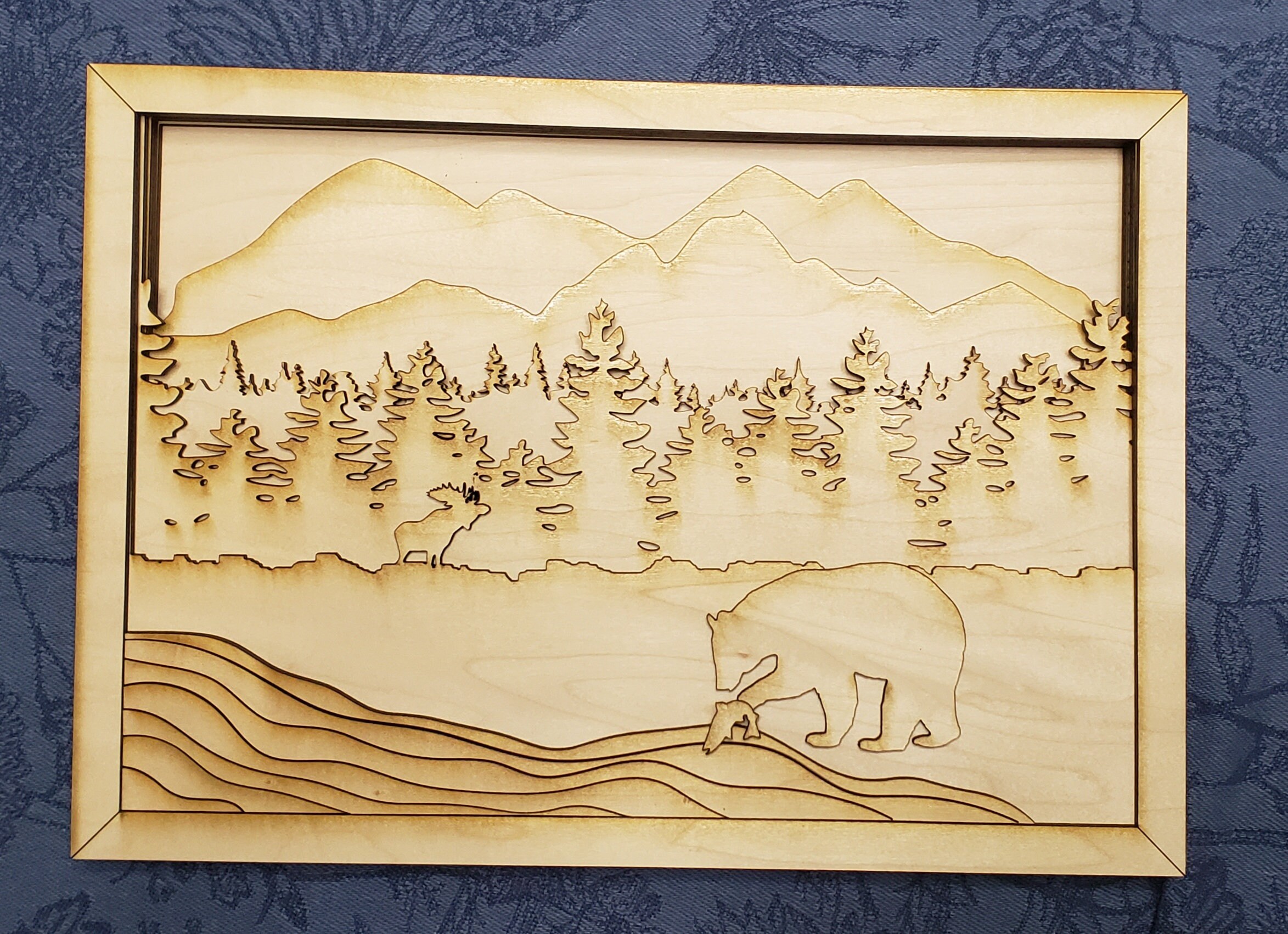 DIGITAL SVG FILE Glowforge Laser Ready Cut File 3D Layered Bear ...