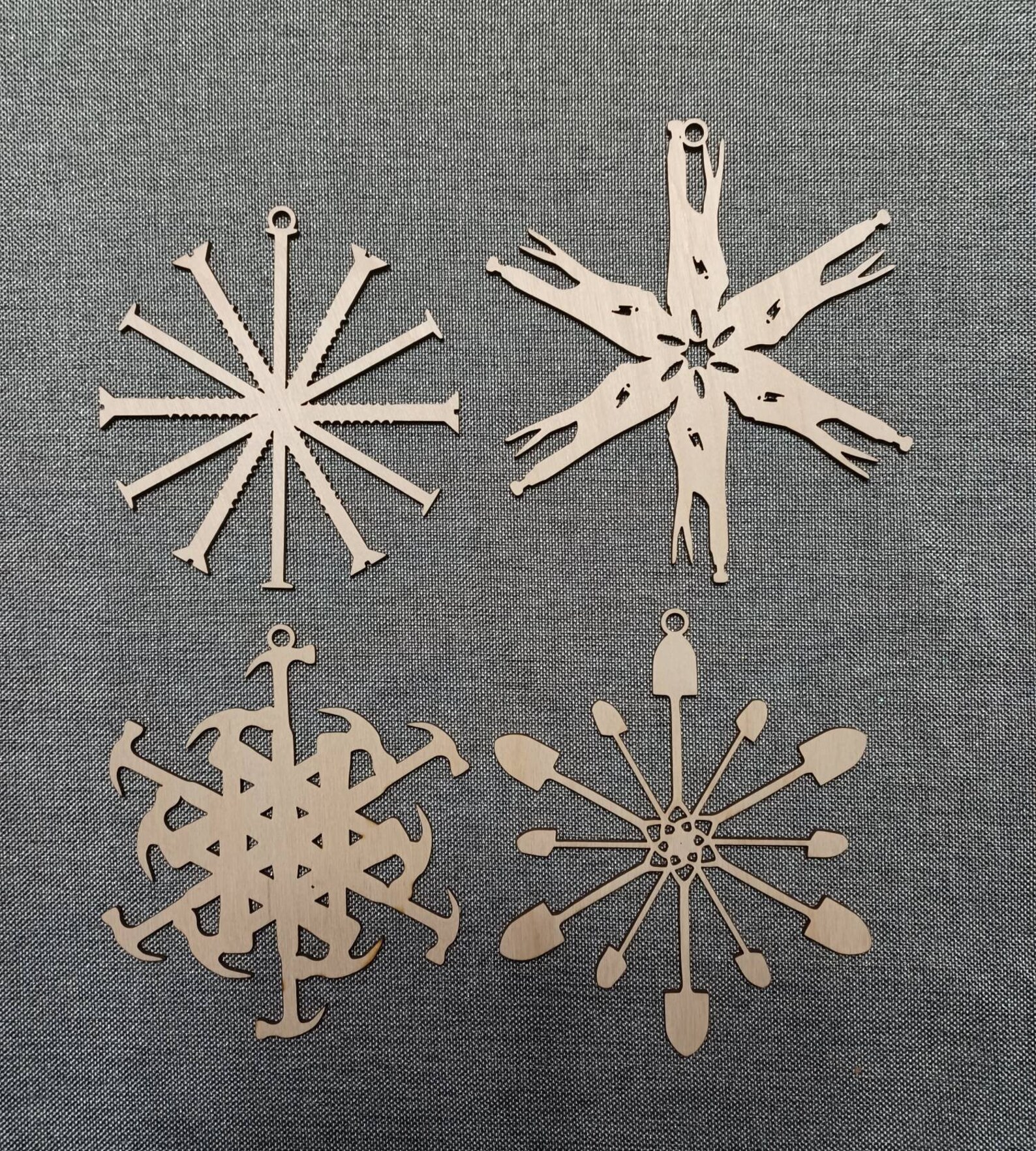 DIGITAL SVG FILE Glowforge Laser Cut Handyman Tool Snowflake Ornaments ...