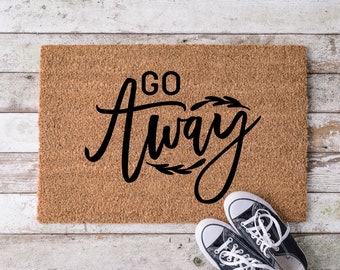 Door Mat Go Away - Etsy