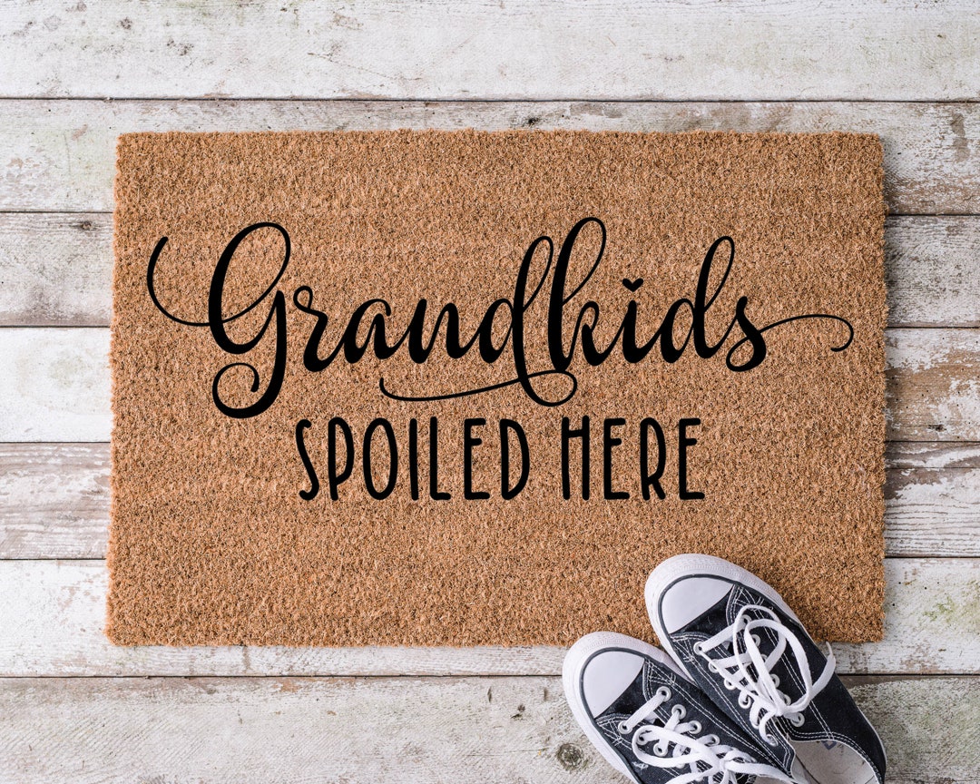 Grandkids Spoiled Here, Door Mat, Housewarming Gift, Front Doormat ...