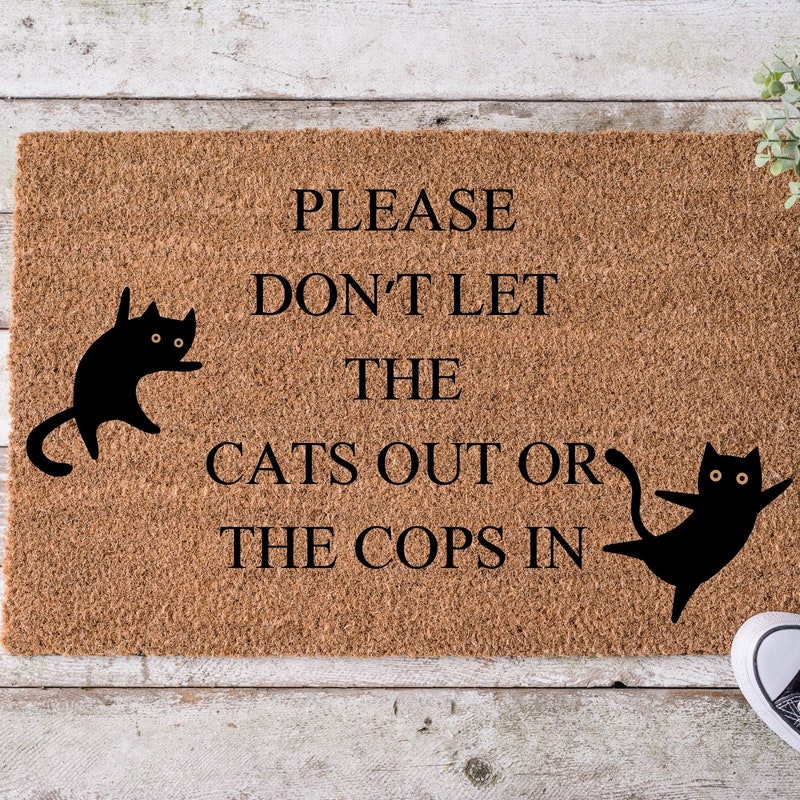 Cat Door Mat - Etsy