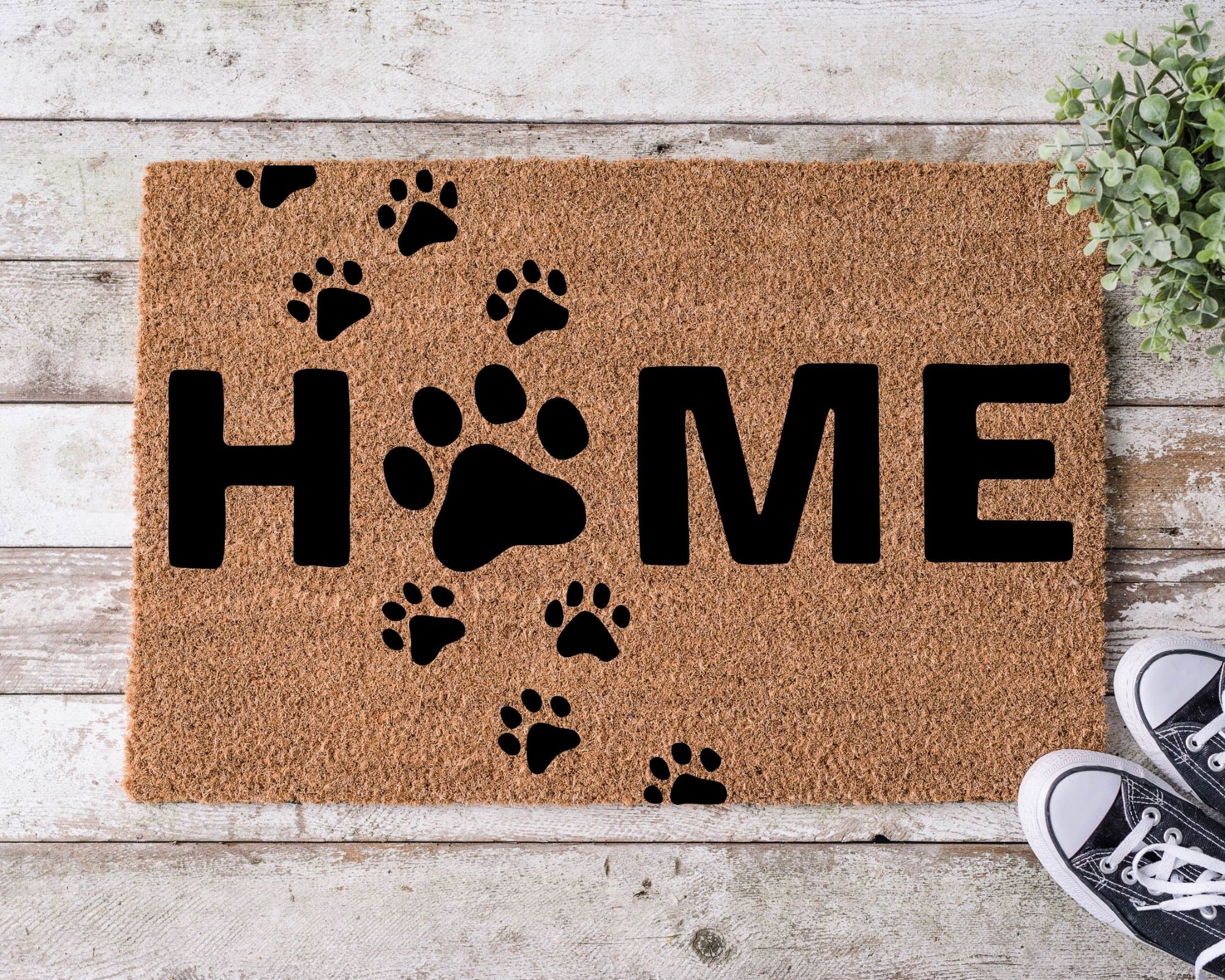 Home Paw Prints Doormat | Custom Welcome Mat | Personalized Doormat ...