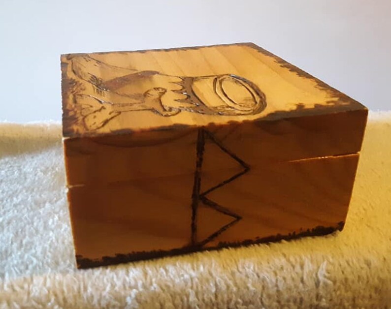 Norse Heathen /viking Drinking Horn Small Box / Jewelry Box / Wiccan ...