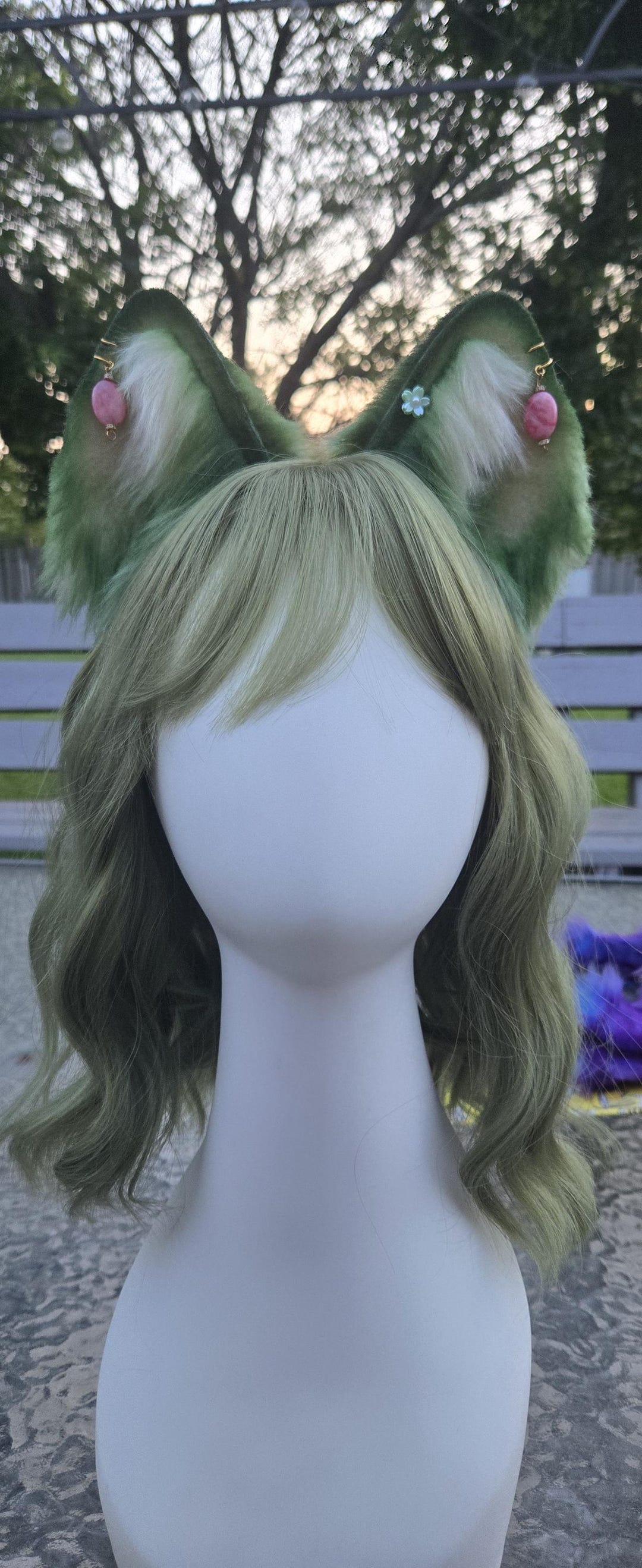 MTO Green Puppy Ears | Realistic Dog Ears Headband | Green and Cream ...