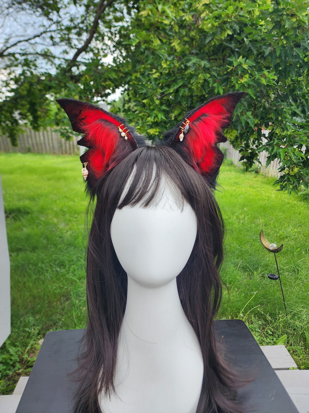 MTO Red Siren Ears | Red and Black Water Creature Ears | Cosplay Ears ...