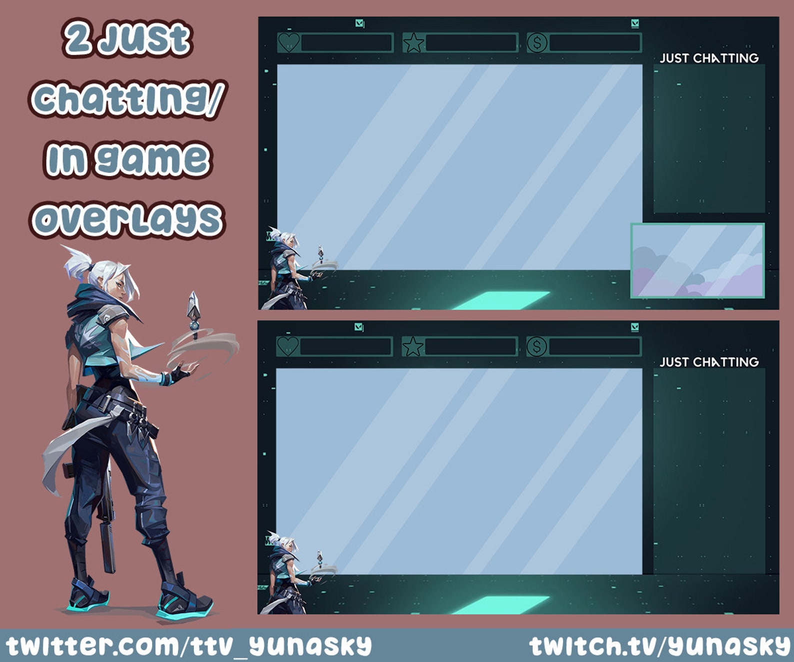 Animated JETT VALORANT Overlay Package - Twitch, Youtube - Etsy