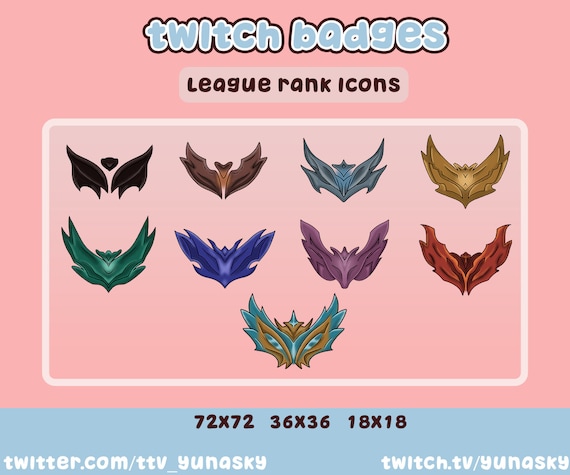 Cute League Rank Icons Twitch Discord | Etsy