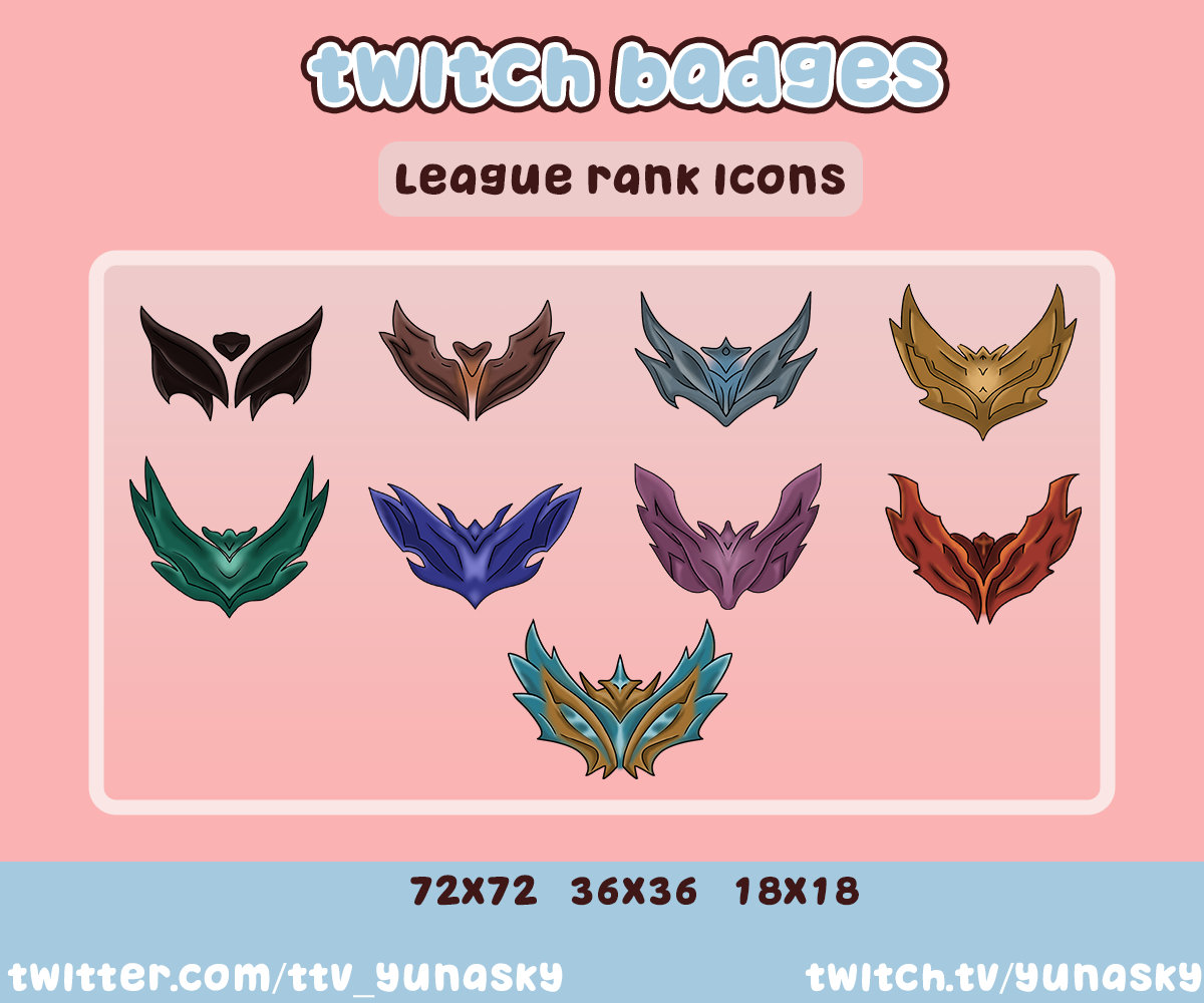 Cute League Rank Icons - Twitch, Discord - Etsy