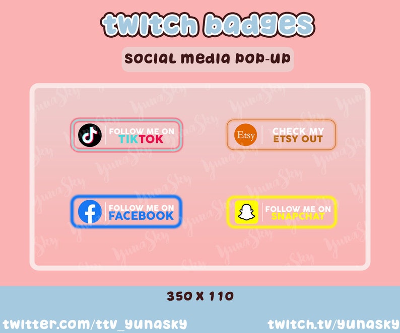Social Media Pop-up 2 - Twitch, Youtube - Etsy