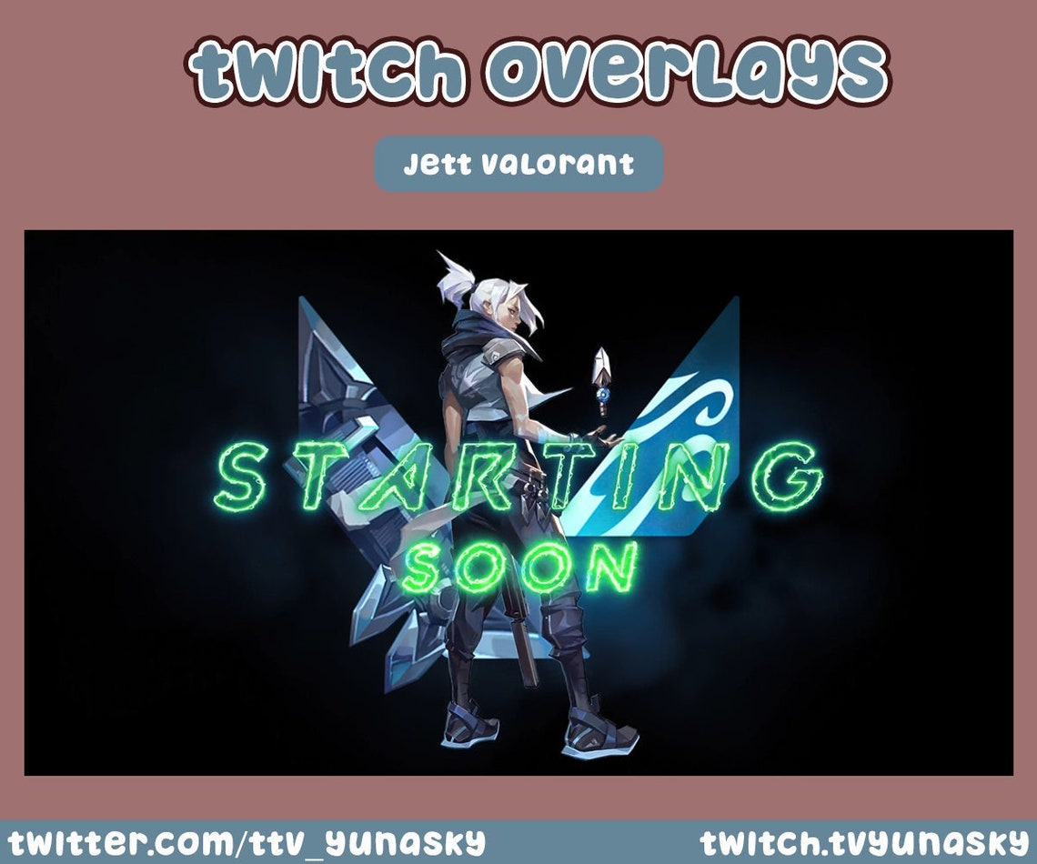 Animated JETT VALORANT Overlay Package Twitch, Youtube - Etsy