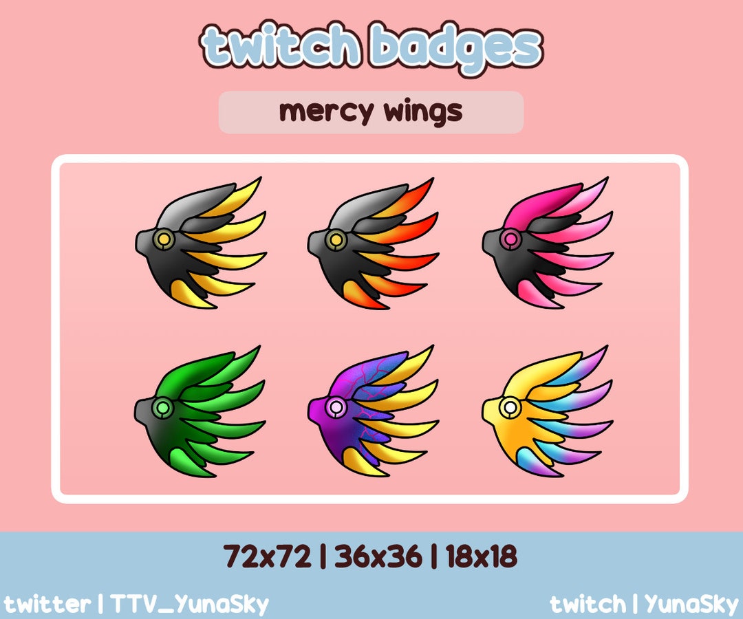 Overwatch Sub Badges, Mercy Wings, Bit Badges | Twitch, Youtube - Etsy