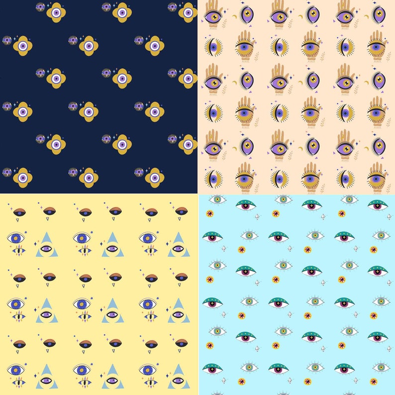 Evil Eye Seamless Pattern Digital Papers Scrapbook Papers - Etsy