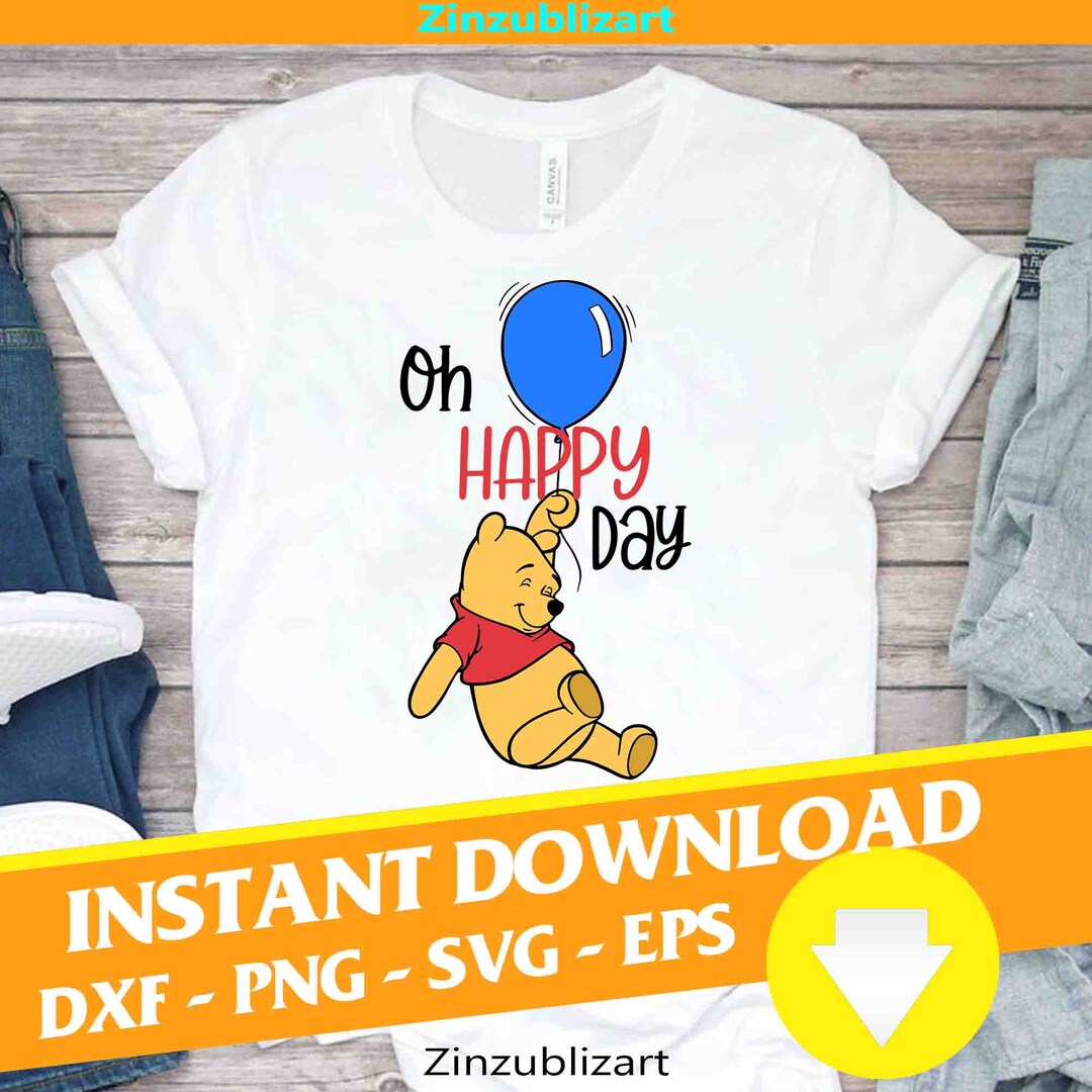 Oh Happy Day Svg, Bear Svg, Cartoon Svg, Cricut File, Clipart, Svg, Png ...