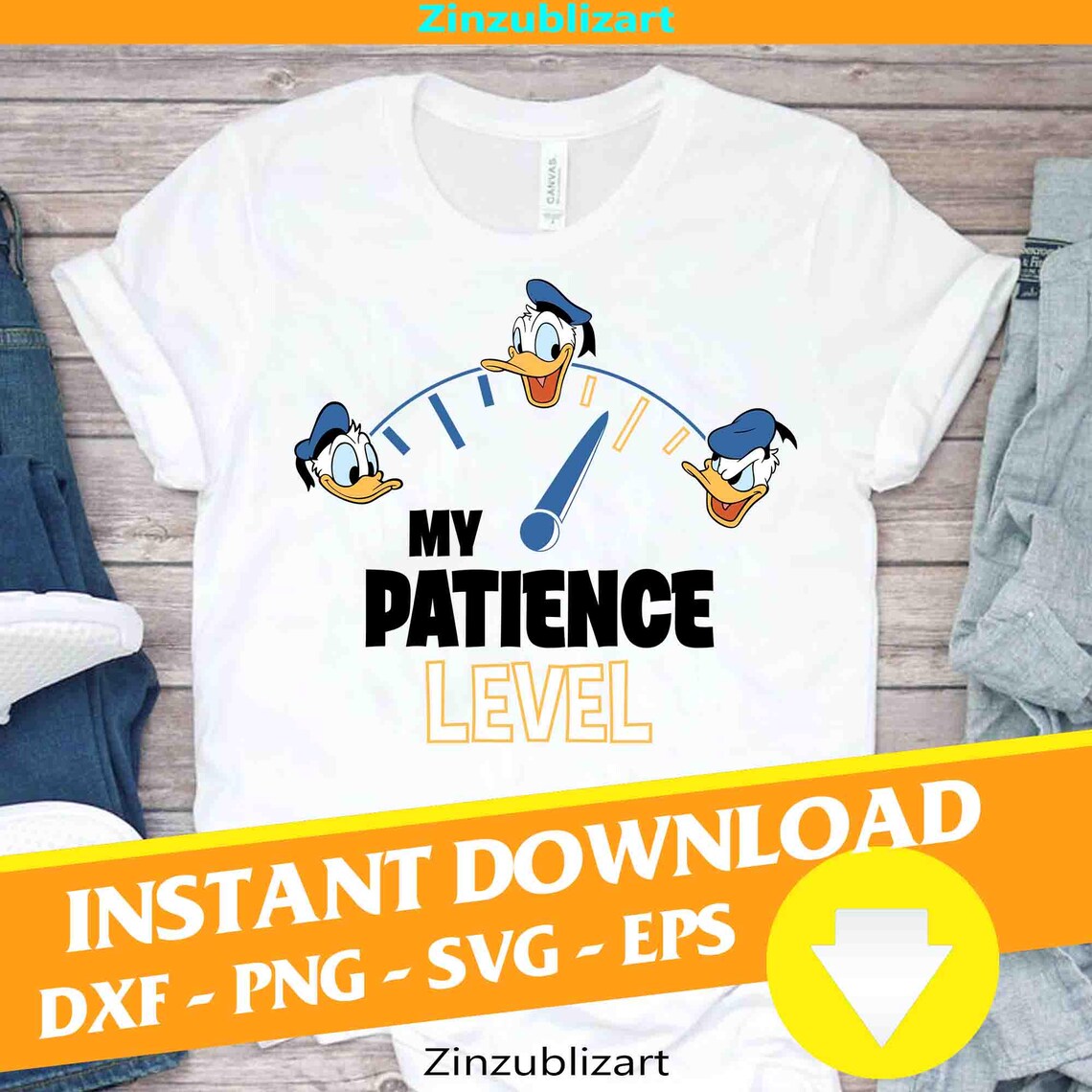 My Patience Level Duck Svg, Duck Svg, Cartoon Svg, Cricut File, Clipart ...