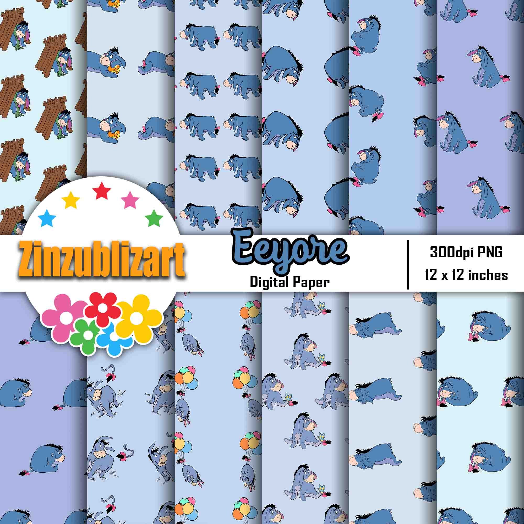 Cute Blue Seamless Pattern, Digital Papers, Scrapbook Papers, 12 ...