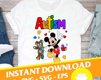 Mouse Autism Svg, Cartoon Svg, Autism Svg, Cricut File, Clipart, Svg ...