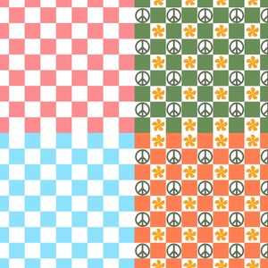 Retro Checkerboard Seamless Pattern, Scrapbook, Digital Paper ...
