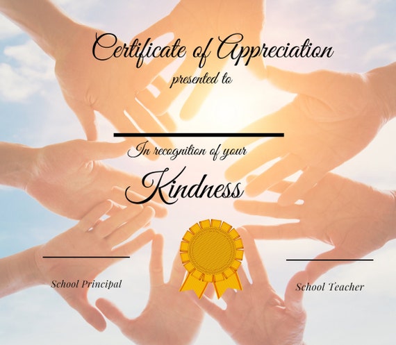 Kindness cursive Award PDF - Etsy