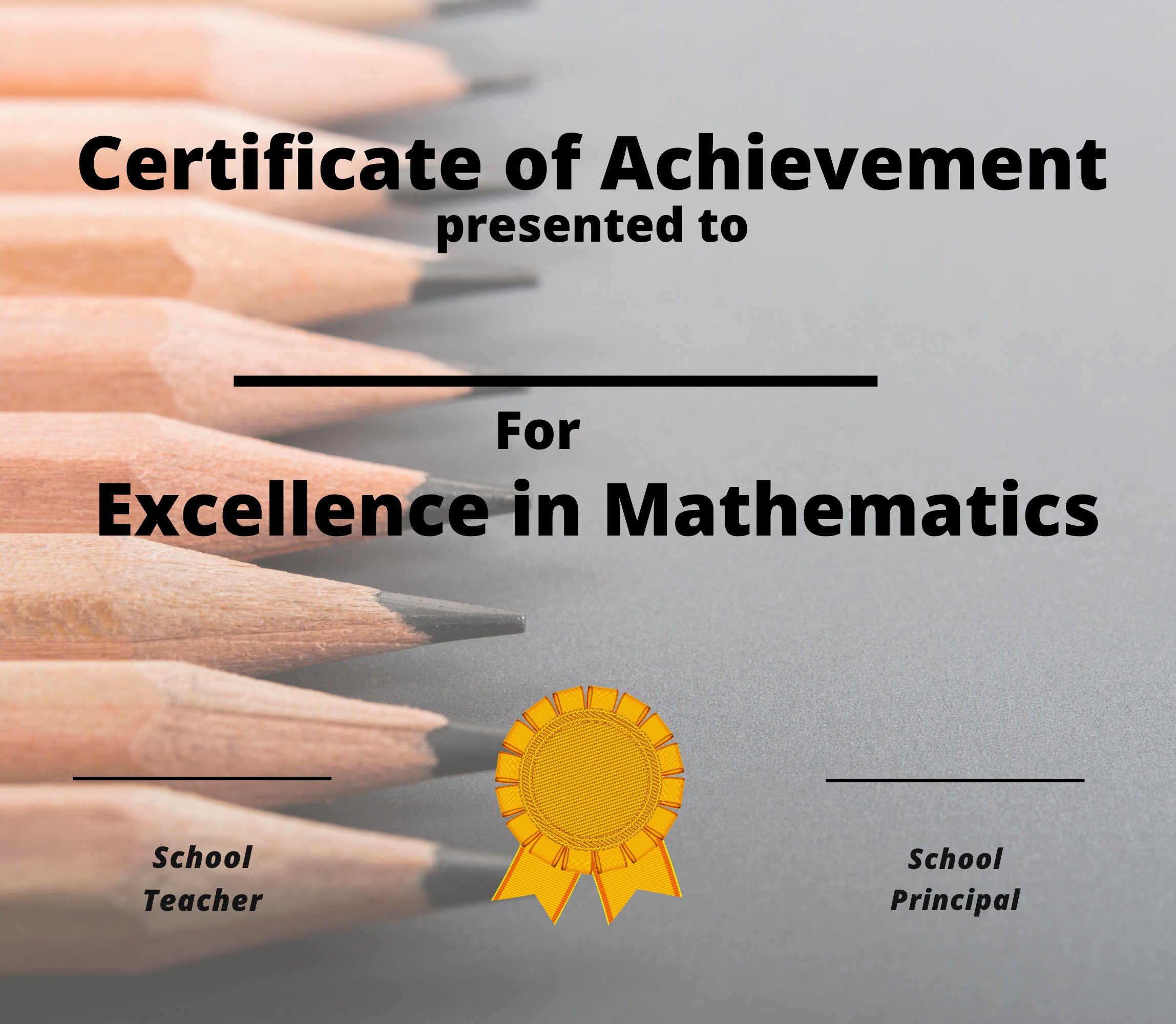 Math Achievement print Award / Certificate PDF | Etsy