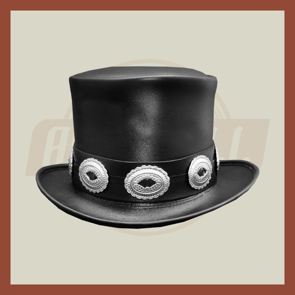 Leather Slash Top Hat - Etsy