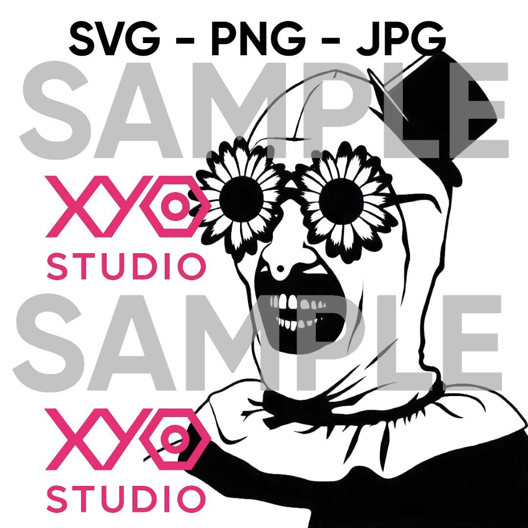 Art The Clown With Sunflower Glasses Svg Png Etsy