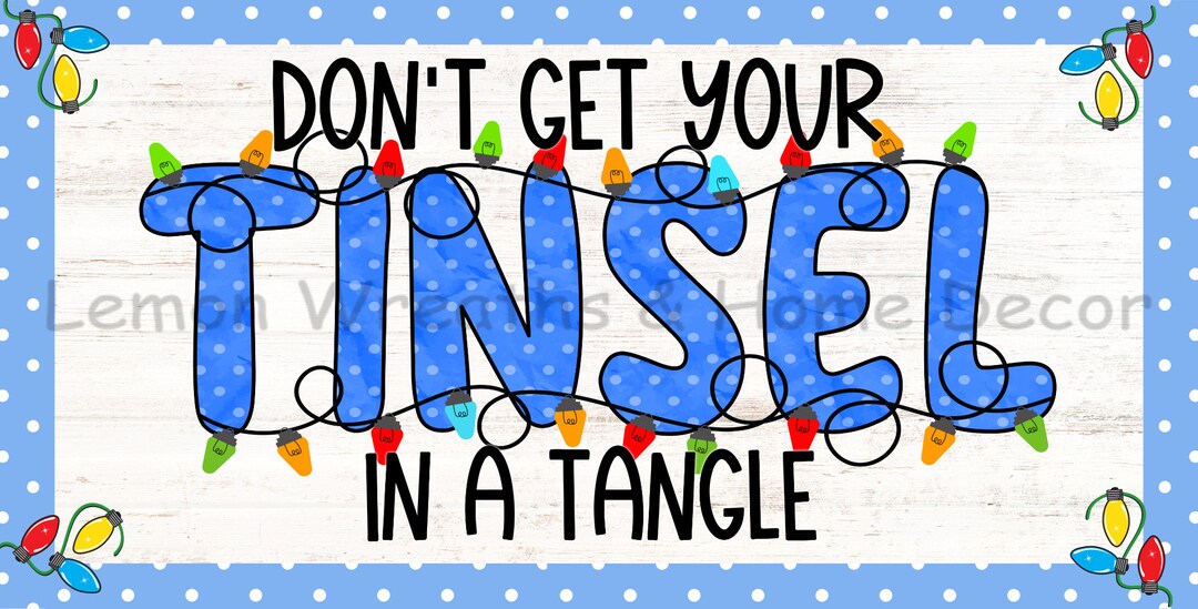 Tinsel in A Tangle Metal Sign Sign for Wreaths Wreath Signs Christmas ...