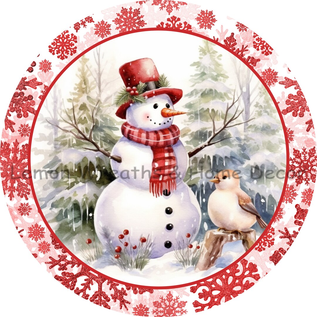 Red Snowflake Metal Sign | Sign for Wreaths | Wreath Signs | Winter ...