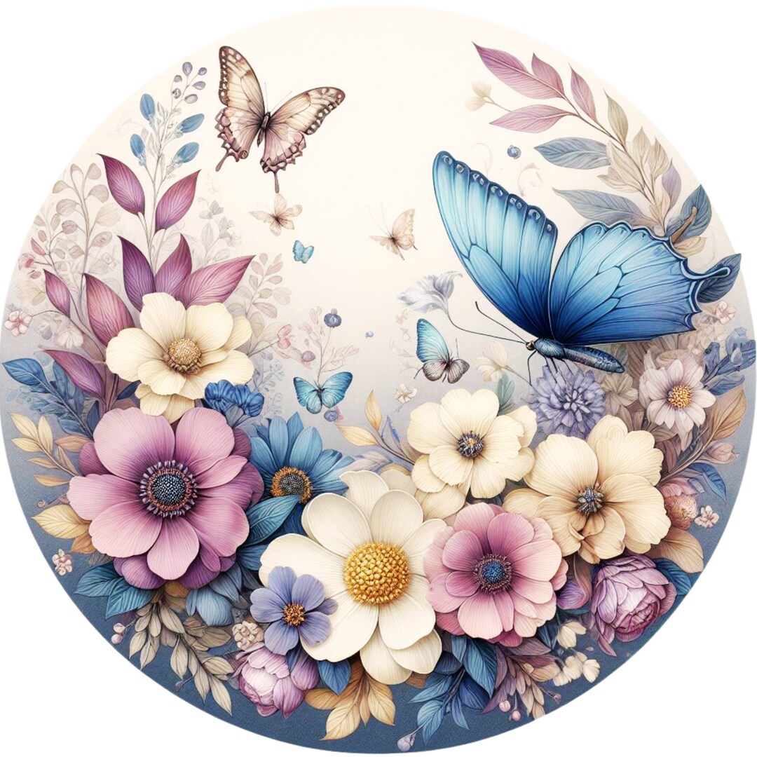 Butterfly Wreath Sign | Summer Sign Decor | Blue Butterfly | Sign for ...