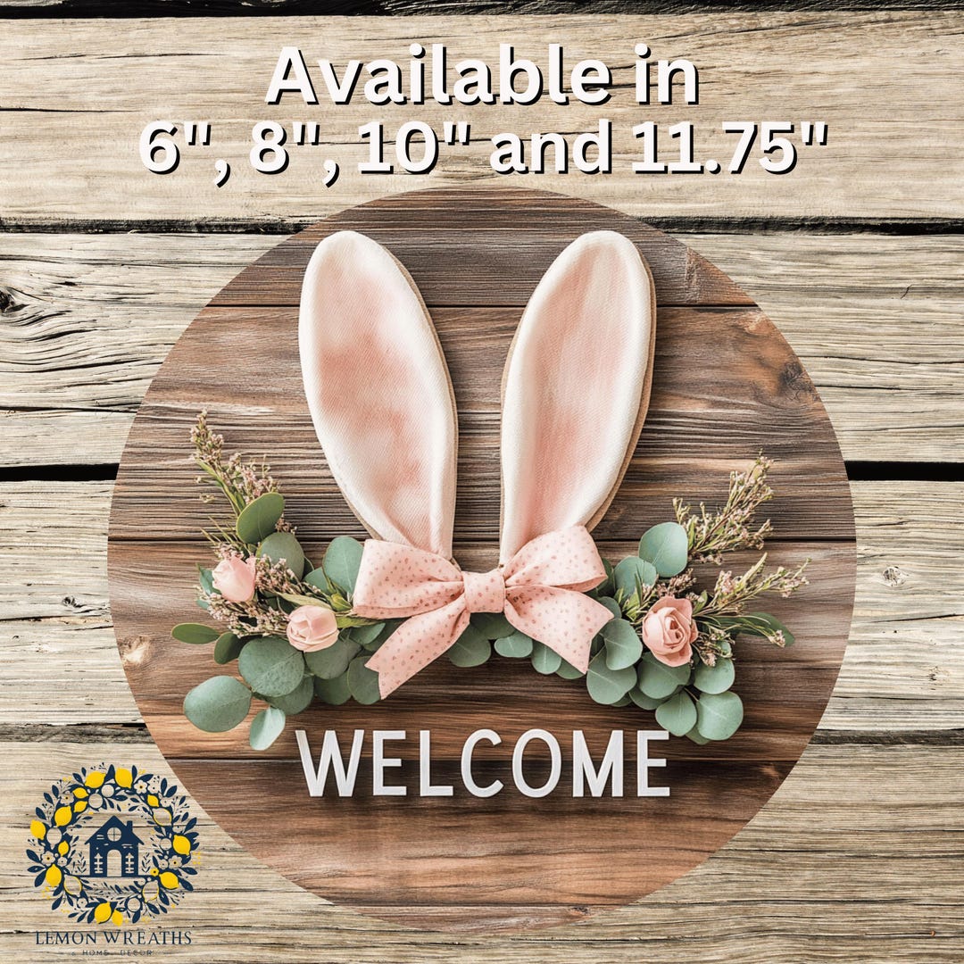 Welcome Wreath Sign Bunny Décor Easter Sign for Crafting Welcome Wall ...
